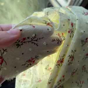 Swiss Dot Cotton Fabric | Floral Fabric | Flower Print Fabric | Raised ...