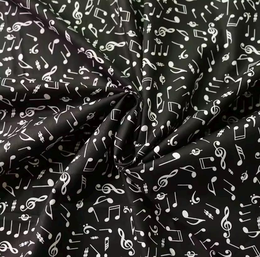 100% Cotton Multi Music Notes - Jazz Musical Notes Print, Scattered ...