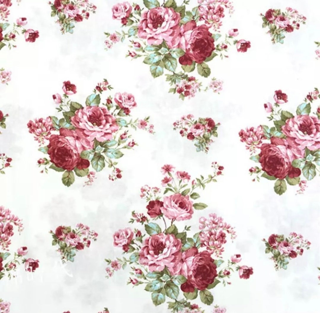 Floral Print Cotton Fabric | Fabric for Sewing, Upholstery, DIY, Home ...