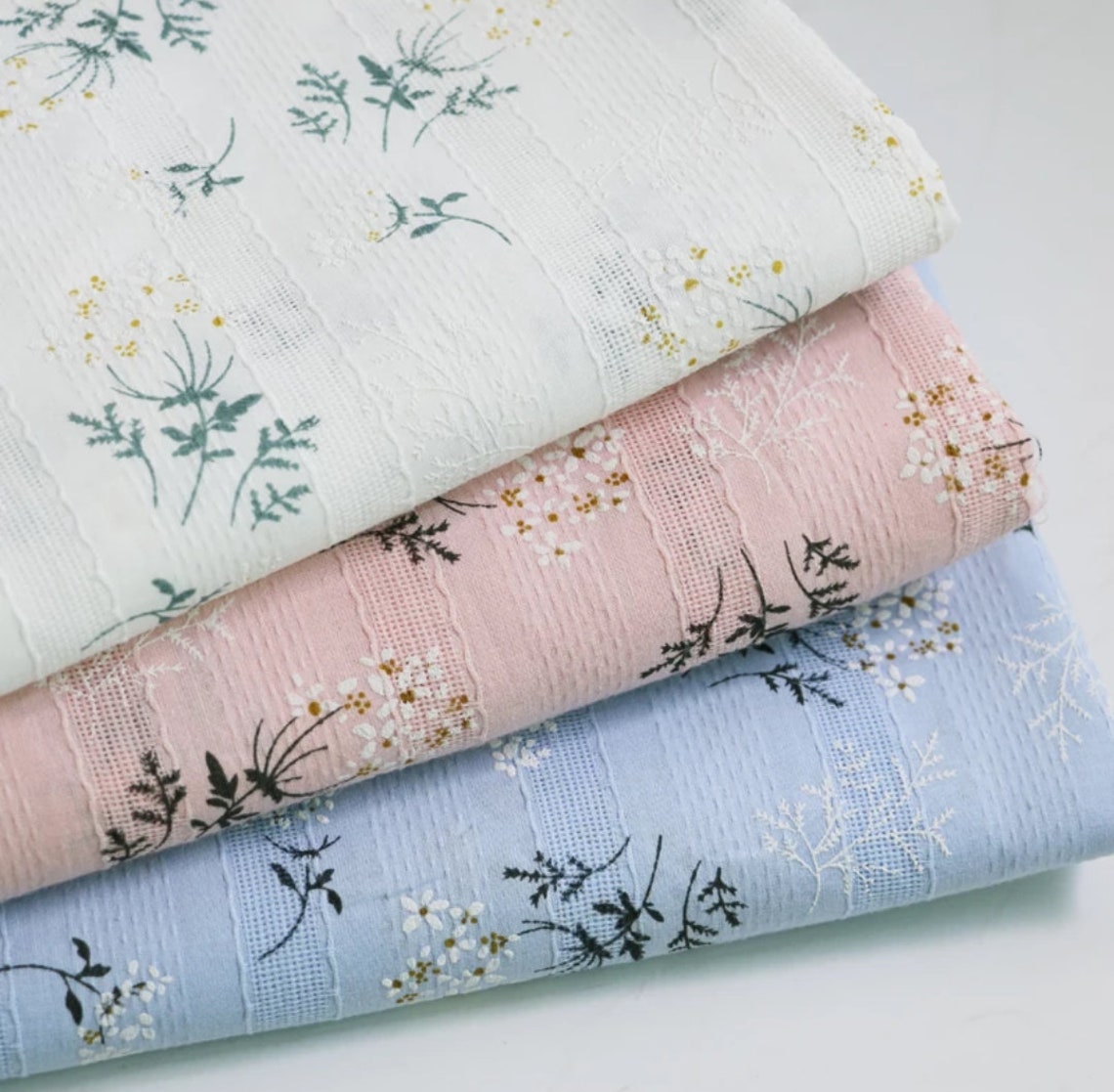 Vintage Floral Print Fabric Cotton Fabric Dimity Fabric | Etsy