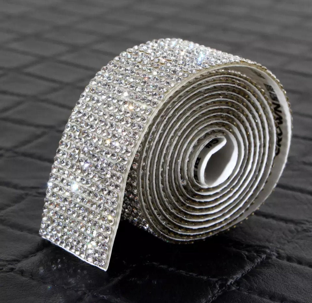 Self Adhesive Crystal Rhinestone Sticker Tape Diamond Ribbon | Adhesive ...