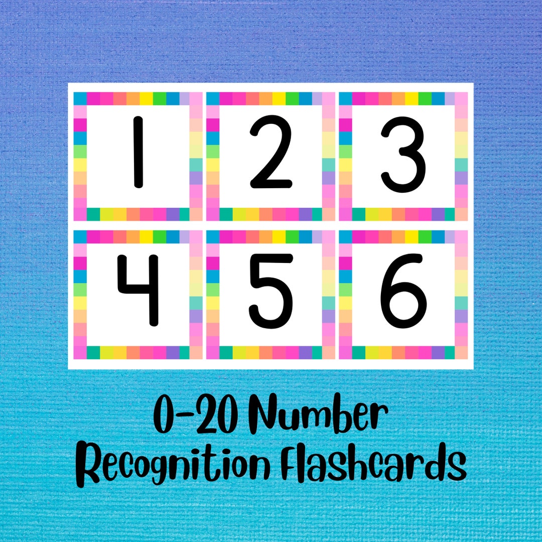 Number Recognition Flashcards 0-20 - Etsy Canada