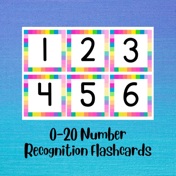 Number Recognition Flashcards 0-20 - Etsy