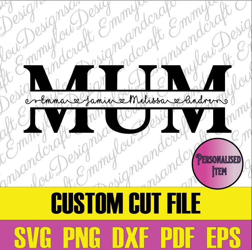 MUM Split Monogram SVG /personalised Mummy SVG/ Mum Svg/ Svg - Etsy