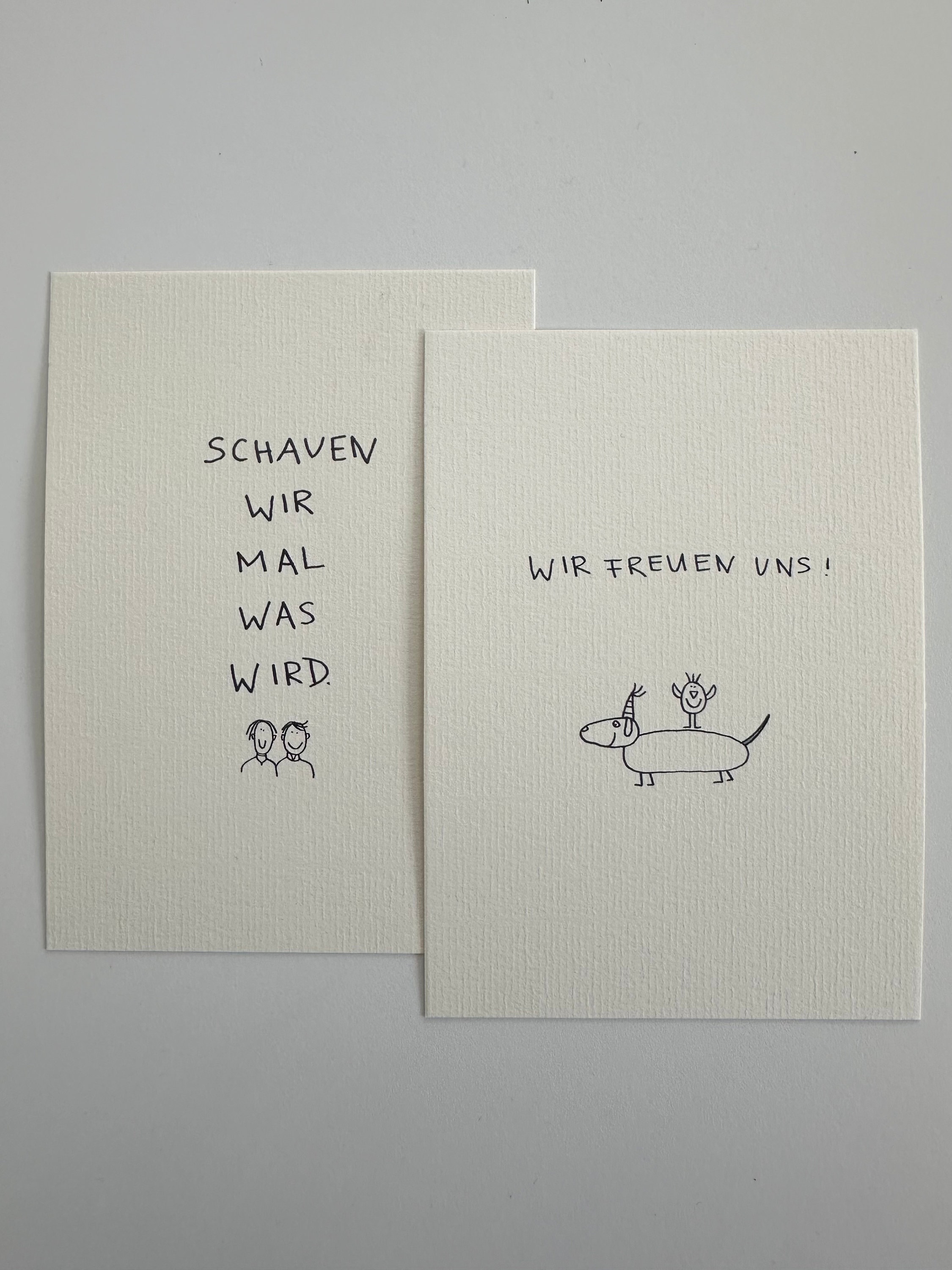 Wir freuen uns. Schauen wir mal was wird. Was wird. Postkartenset - Etsy.de