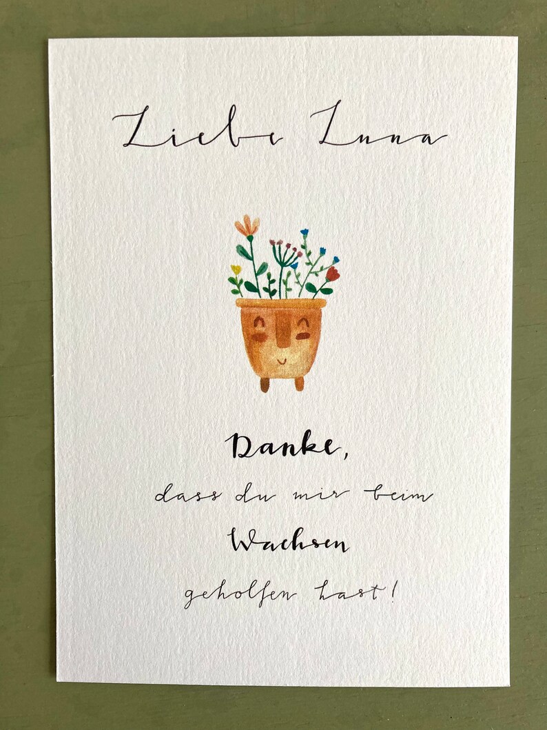 Danke, dass du mir beim Wachsen geholfen hast, Personalisierung ... Danke, dass du mir beim Wachsen geholfen hast, Personalisierung ...