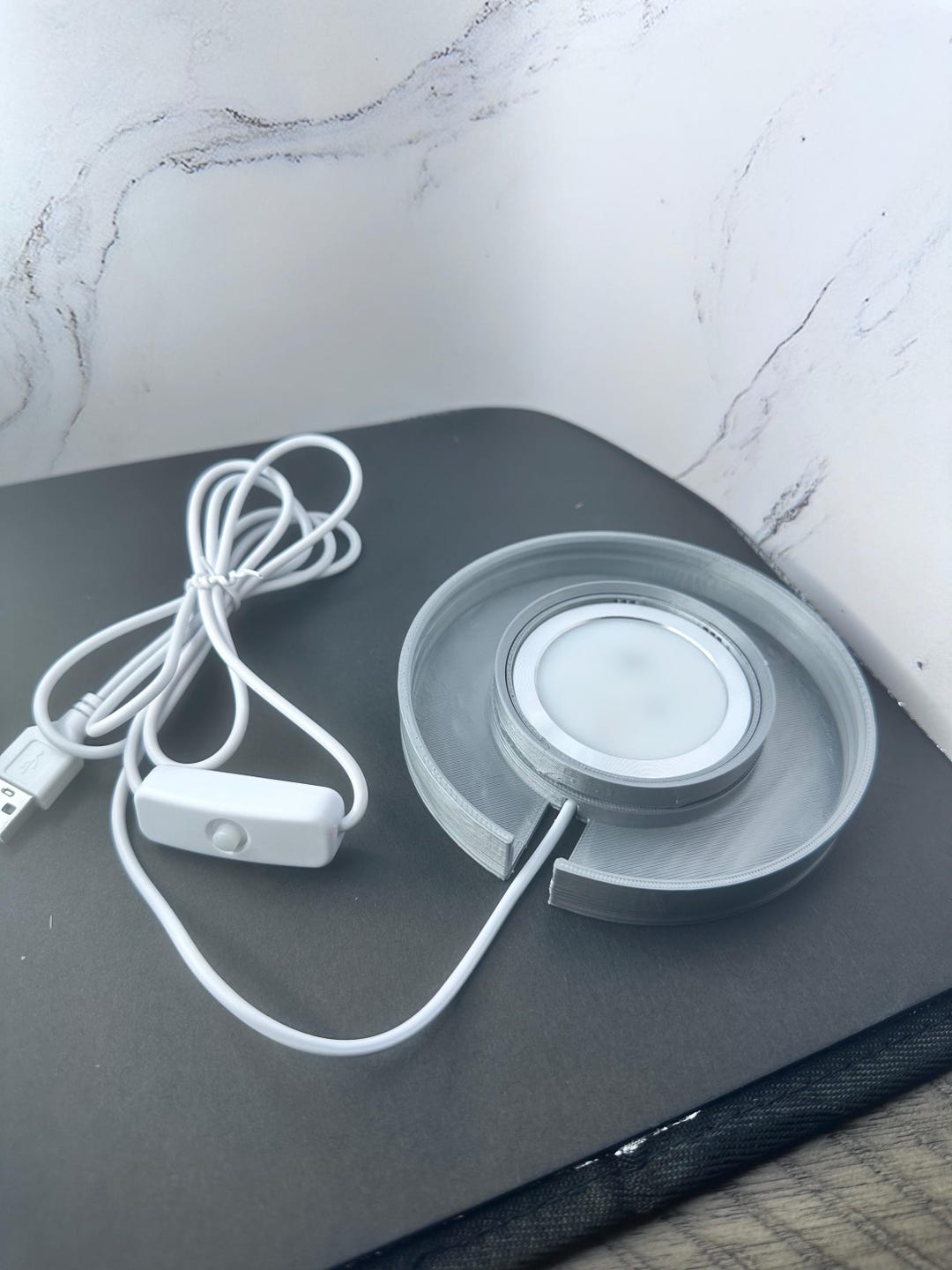 Round Lamp Base and LED Light - Etsy