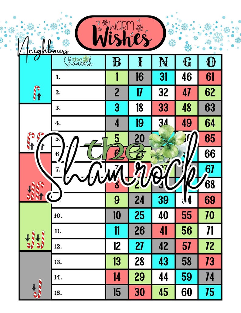 Bingo Boards | Warm Wishes | Straight 75 | Mix 75 | Neighbours | - Etsy