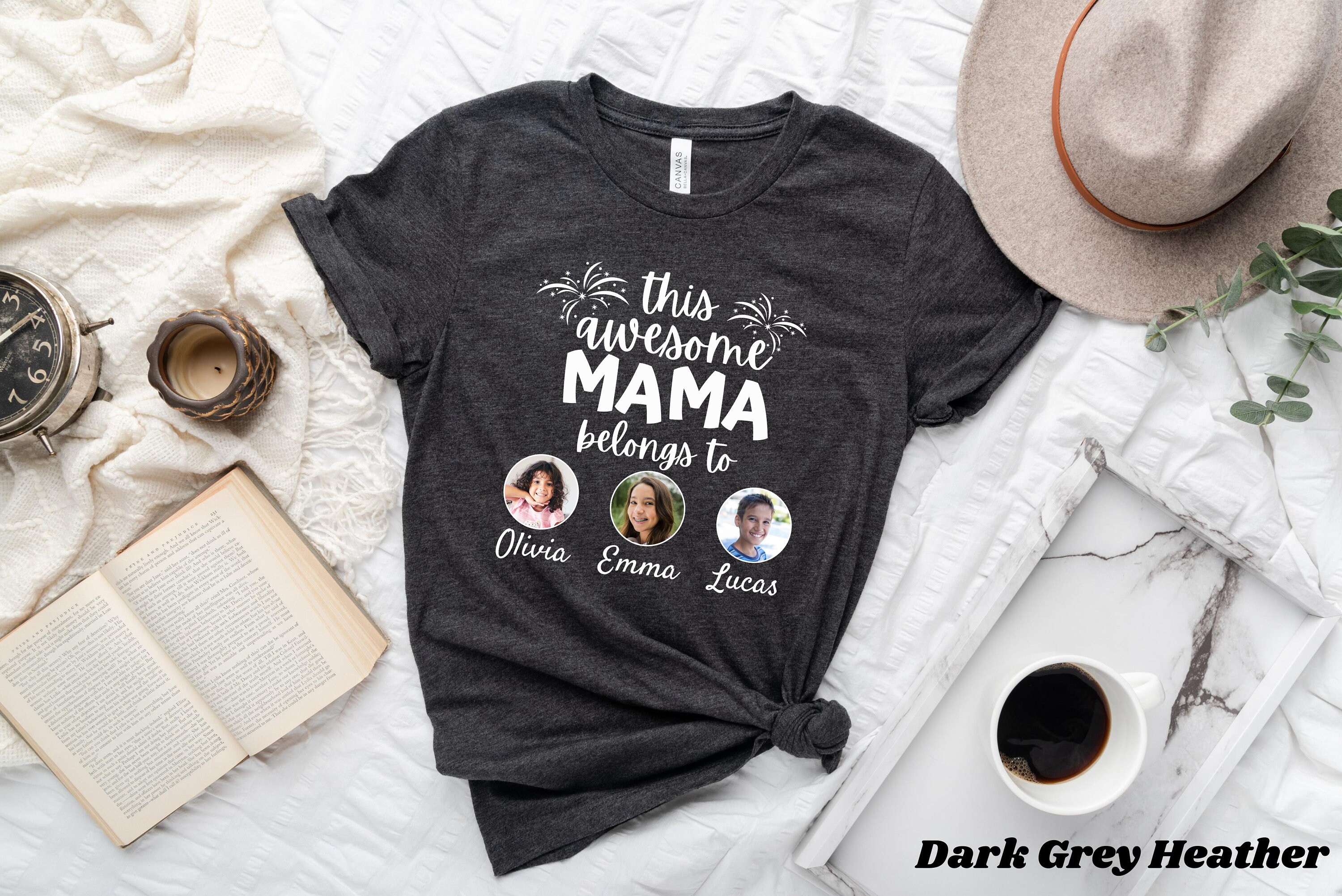 Personalized Mom Shirt With Kid's Name and Photo, Mother's Day Shirt ...