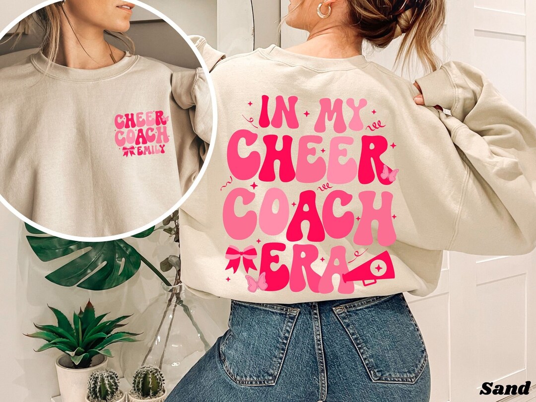 In My Cheer Coach Era Sweatshirt, Cheer Coach Gift, Custom Cheer Coach ...