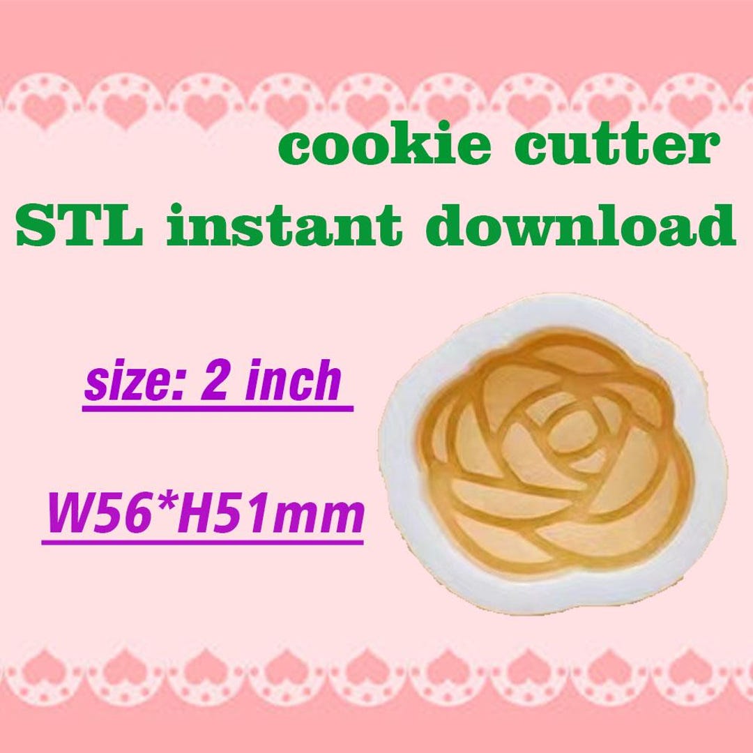 Cookie Cutter Rose Model CC005 STL File for 3D Printing - Etsy