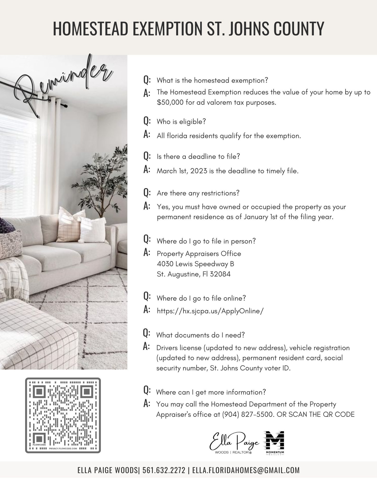 Homestead Exemption Letter Reminder Template - Etsy