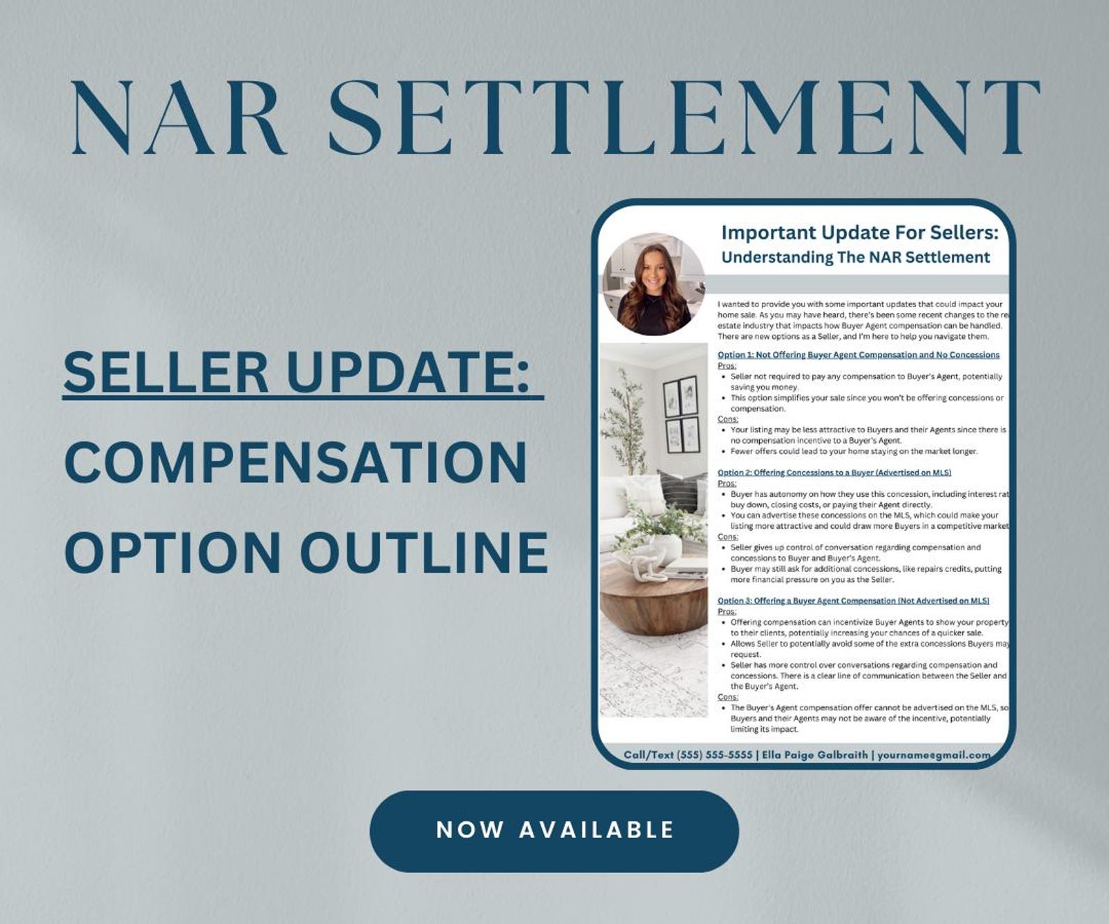 NAR Settlement Seller Update & Compensation Option Outline - Etsy