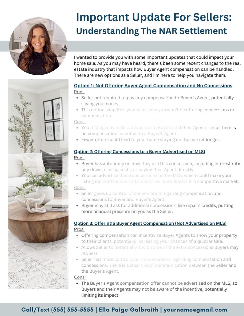 NAR Settlement Seller Update & Compensation Option Outline - Etsy