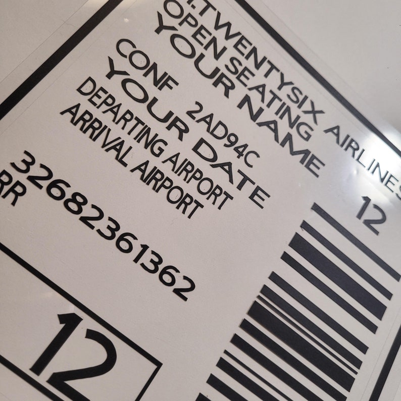 Custom Boarding Pass Vinyl Decal | Personalized Travel Sticker | Jacket ...