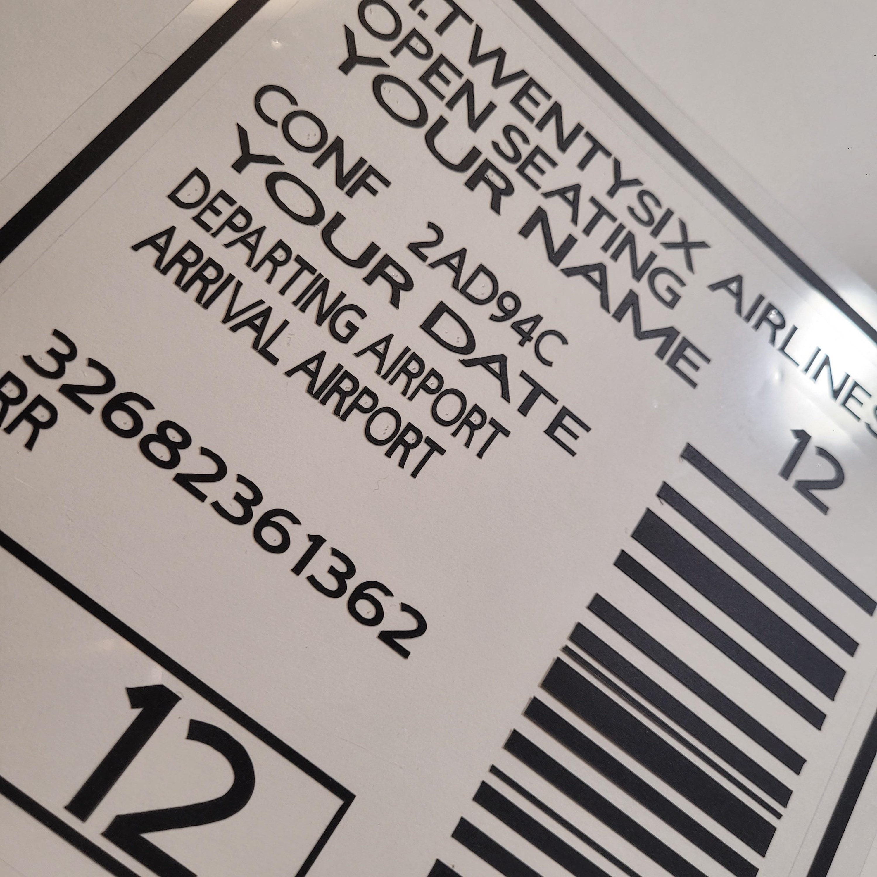 Custom Boarding Pass Vinyl Decal | Personalized Travel Sticker | Jacket ...