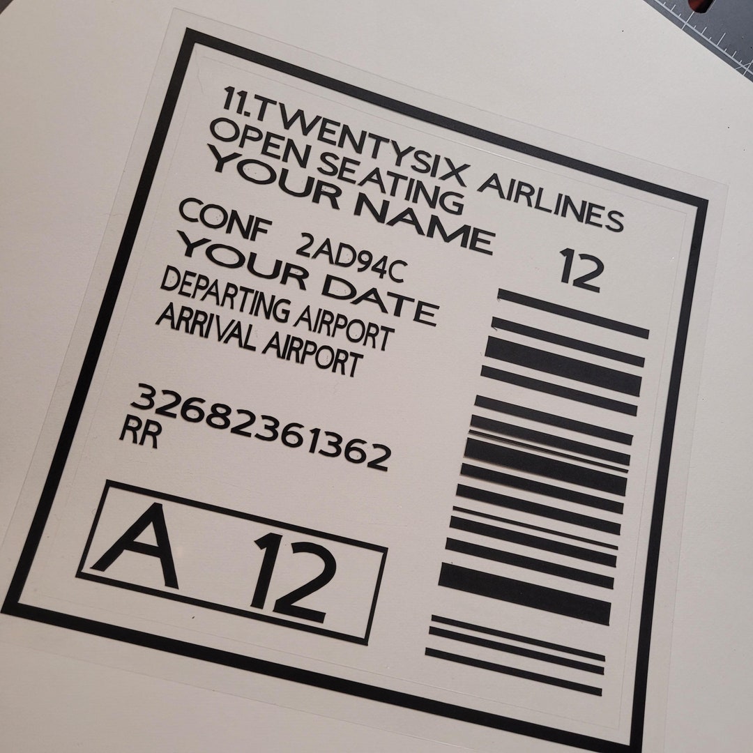 Custom Boarding Pass Vinyl Decal | Personalized Travel Sticker | Jacket ...