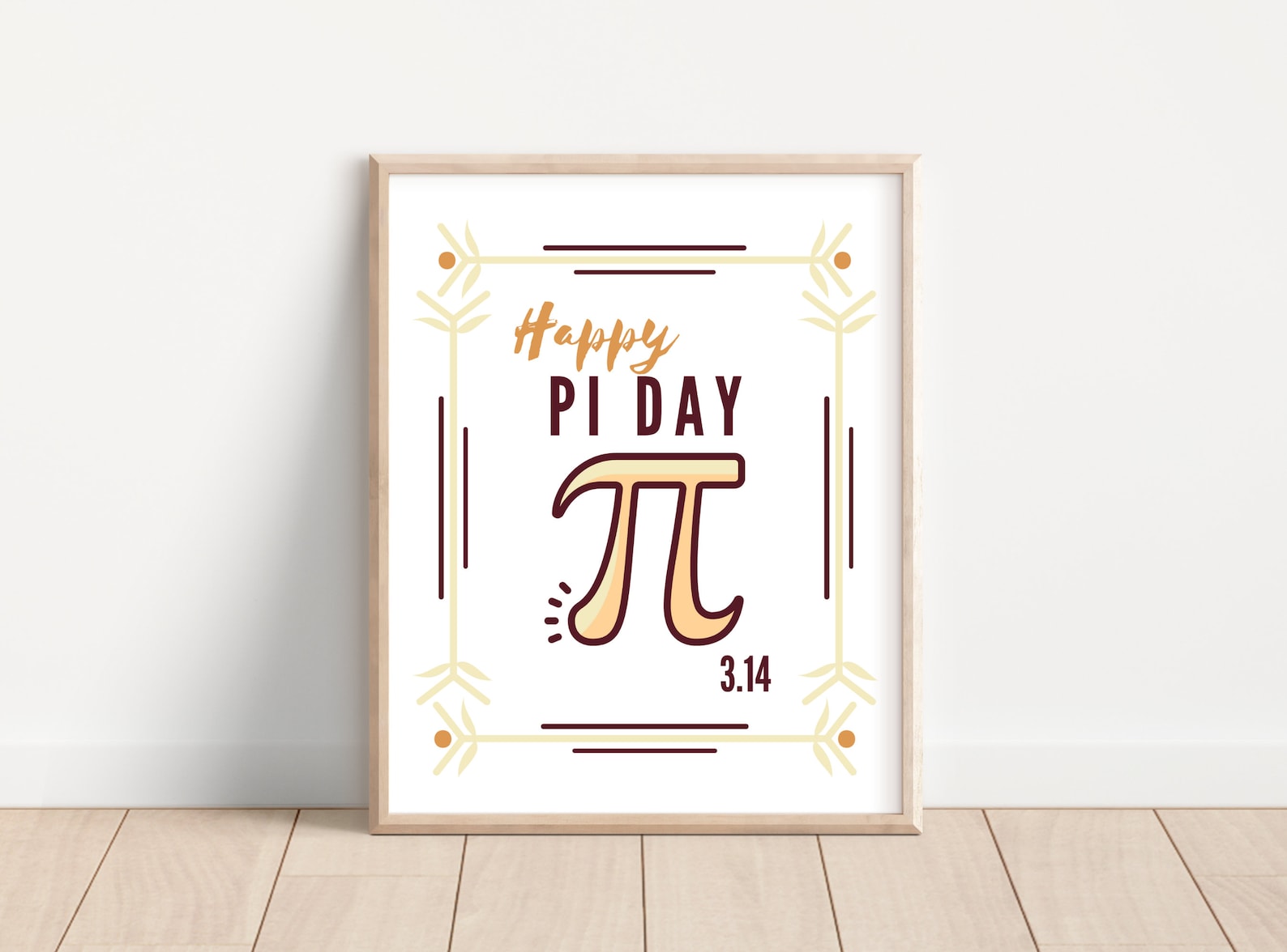 Printable Happy Pi Day Sign; Digital International Pi Day Poster; Boho ...