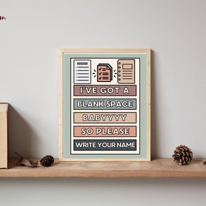 Blank Space Classroom Poster; Middle School Swiftie Teacher 1989 Decor ...