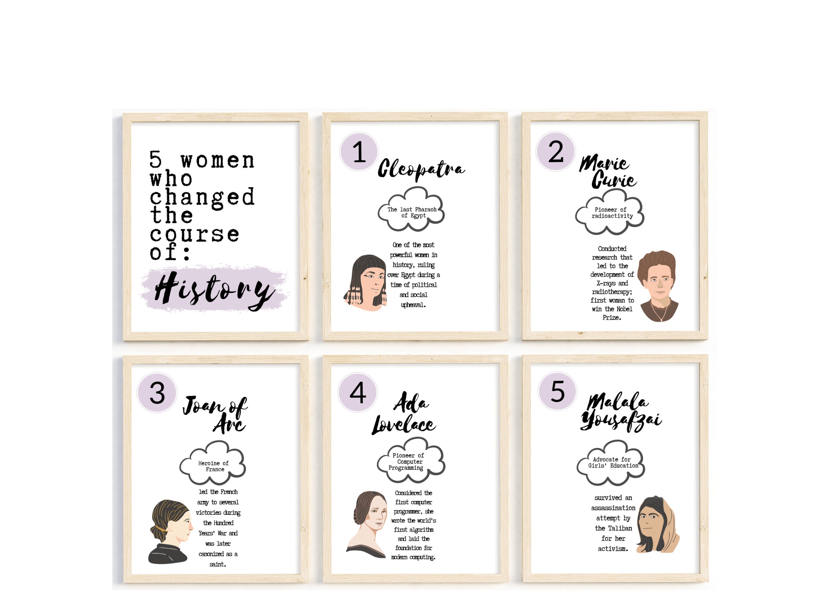 Influential Women in History Classroom Posters Feminist History Social ...