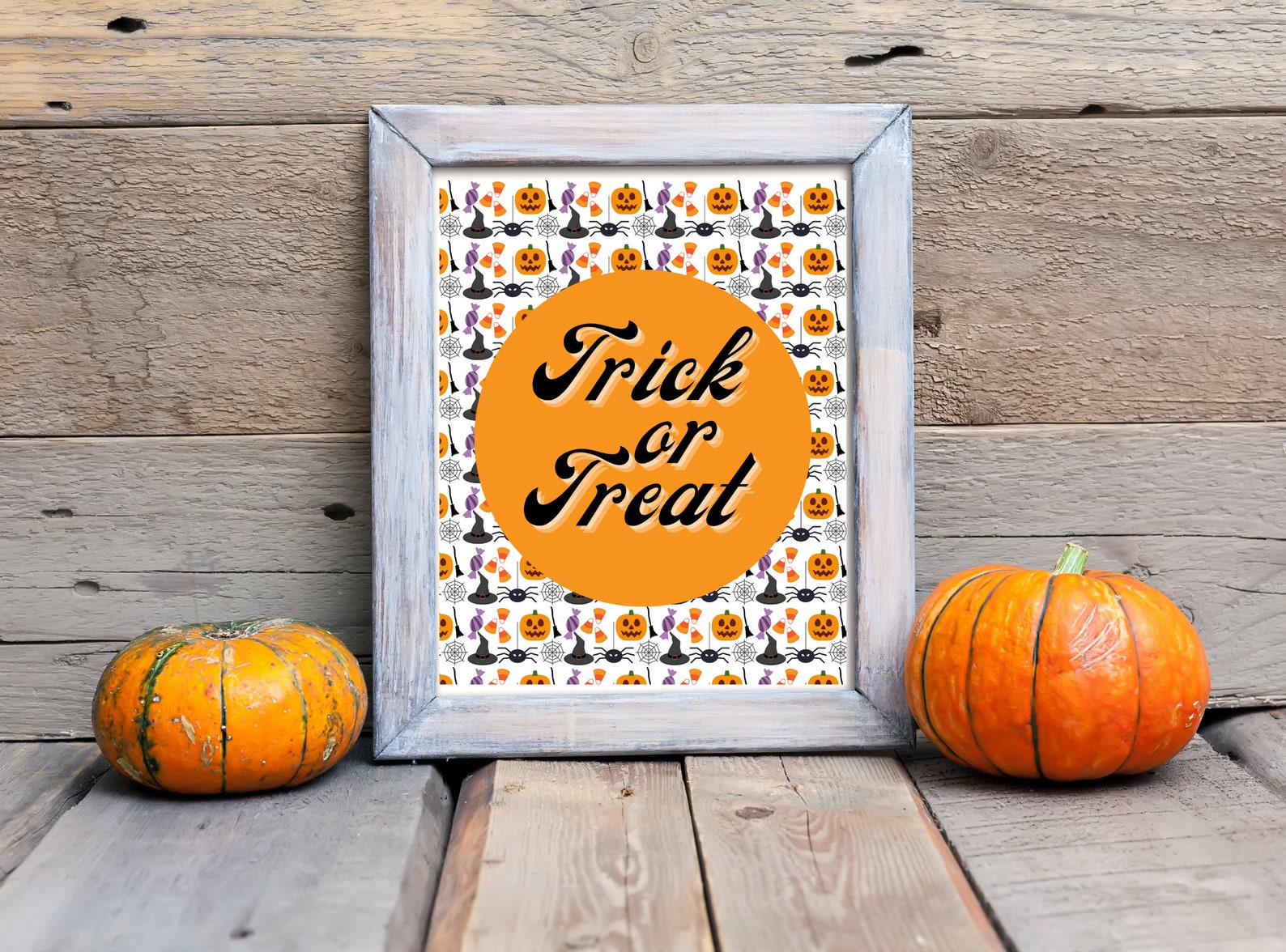 Halloween Decoration, Halloween Printable Wall Art, Trick or Treat Sign ...