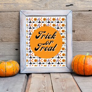 Halloween Decoration, Halloween Printable Wall Art, Trick or Treat Sign ...