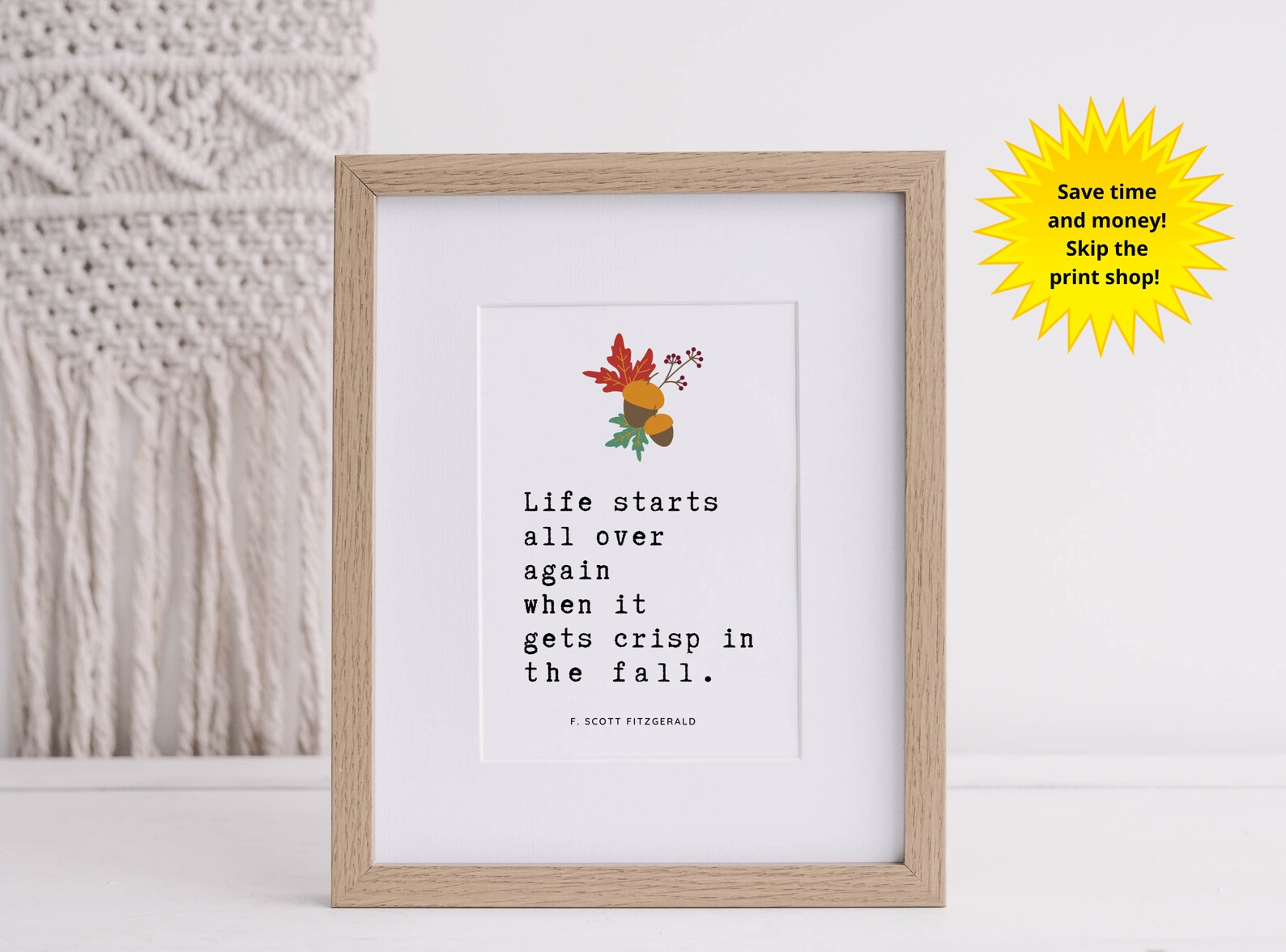 Fall Prints Download, Fall Wall Art, Fall Quote Print, Fall Art Print ...