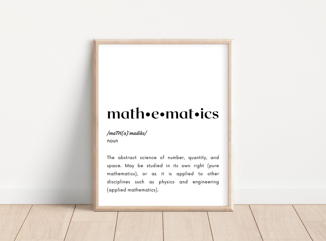 Math Definition Print; Printable Math Poster; Math Class Decor; High ...
