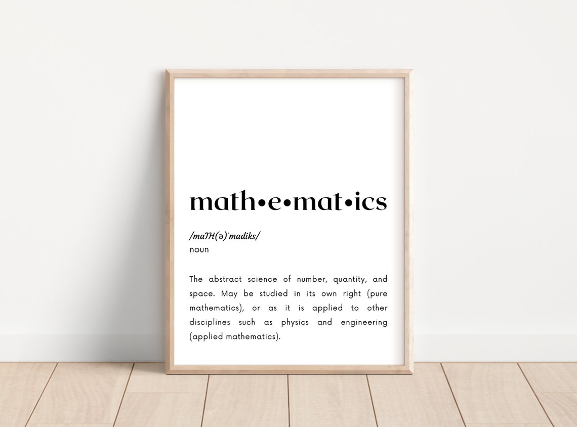 Math Definition Print Printable Math Poster Math Class - Etsy