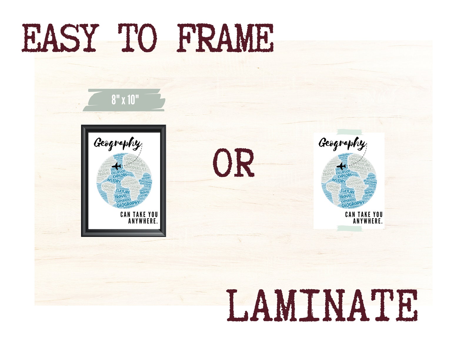 World Geography Classroom Poster; Social Studies Wall Art; Printable ...