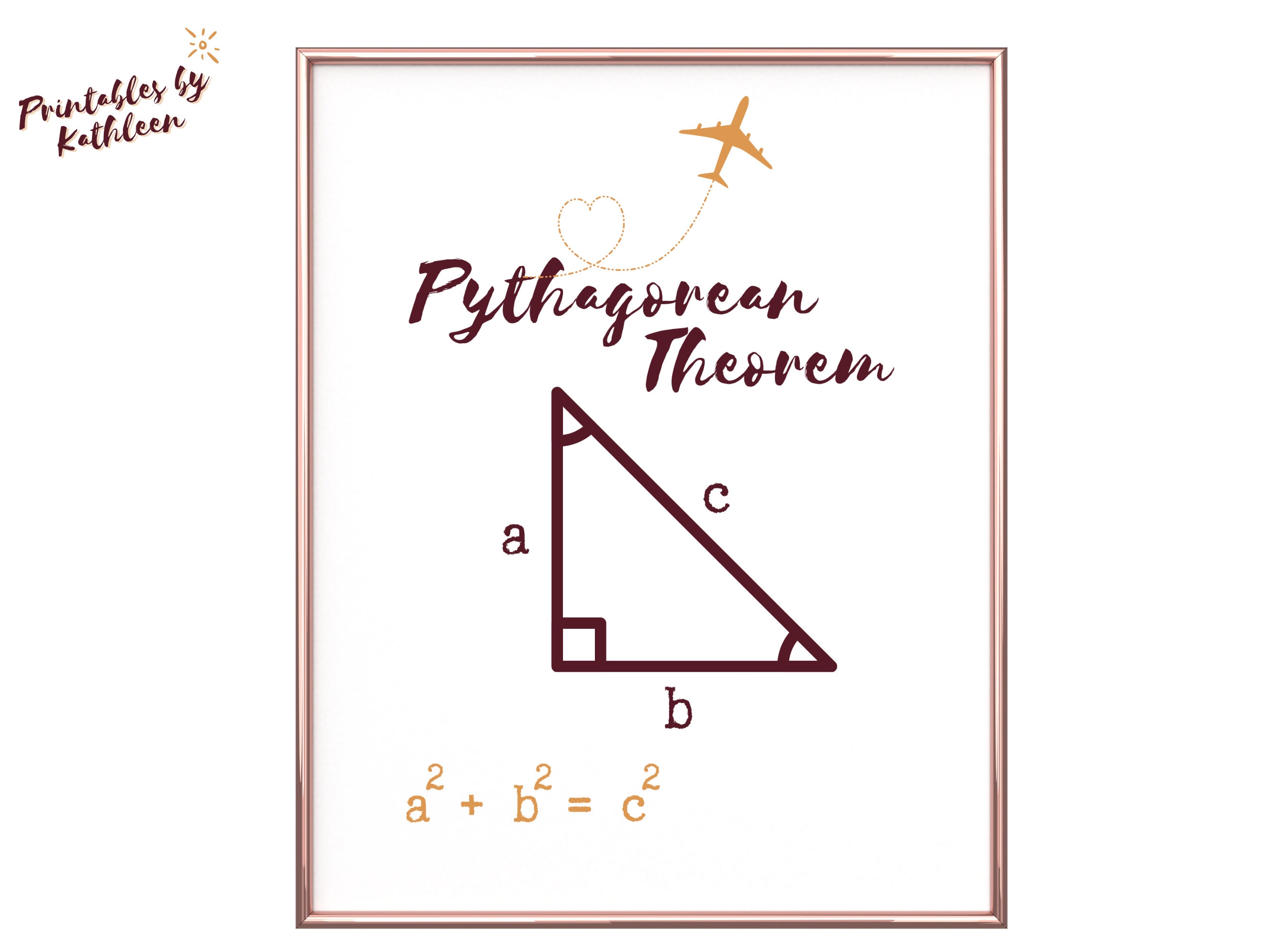 Pythagorean Theorem Printable Geometry Poster Geometry - Etsy