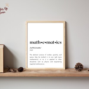 Math Definition Print; Printable Math Poster; Math Class Decor; High ...