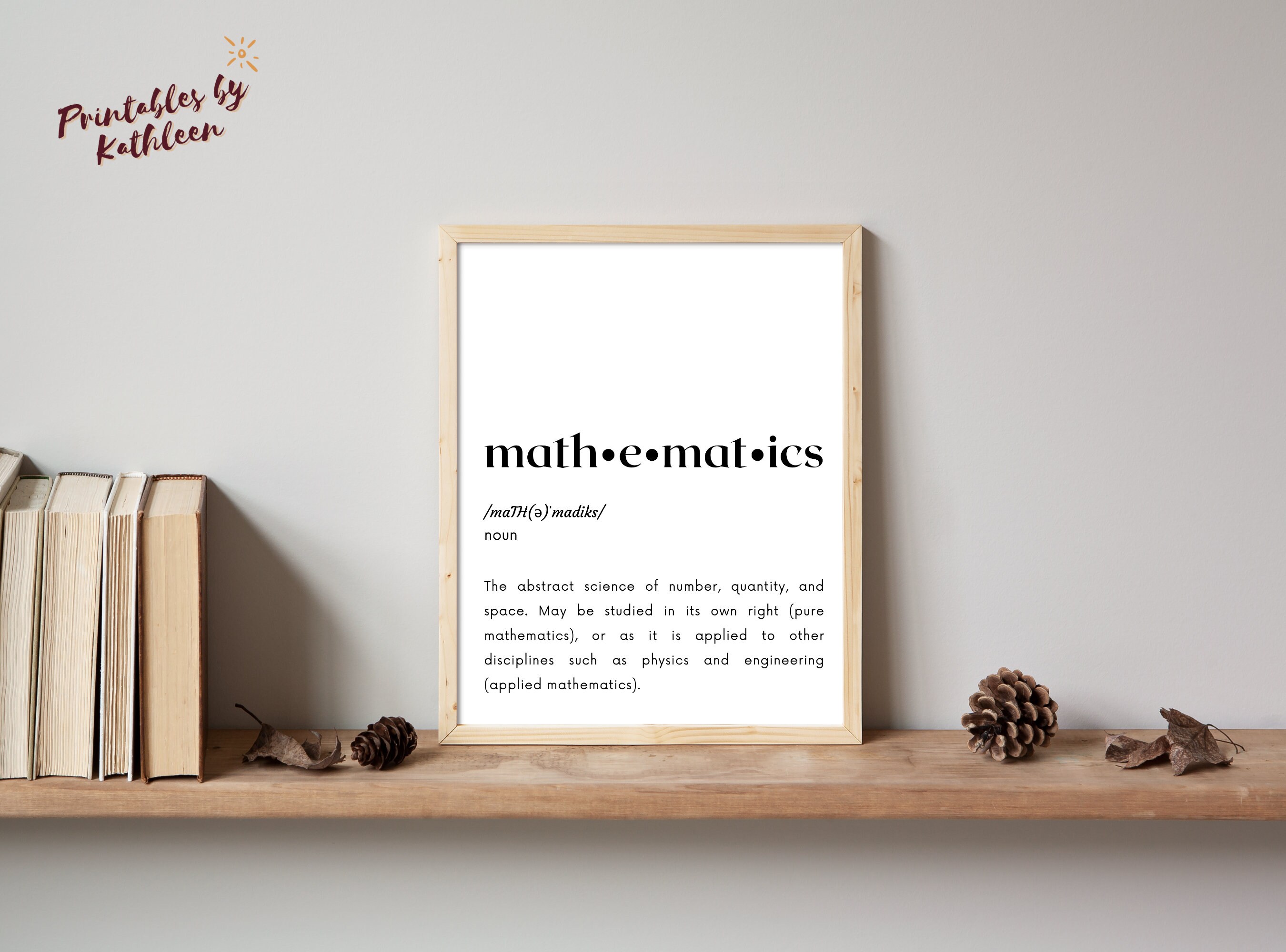 Math Definition Print Printable Math Poster Math Class - Etsy