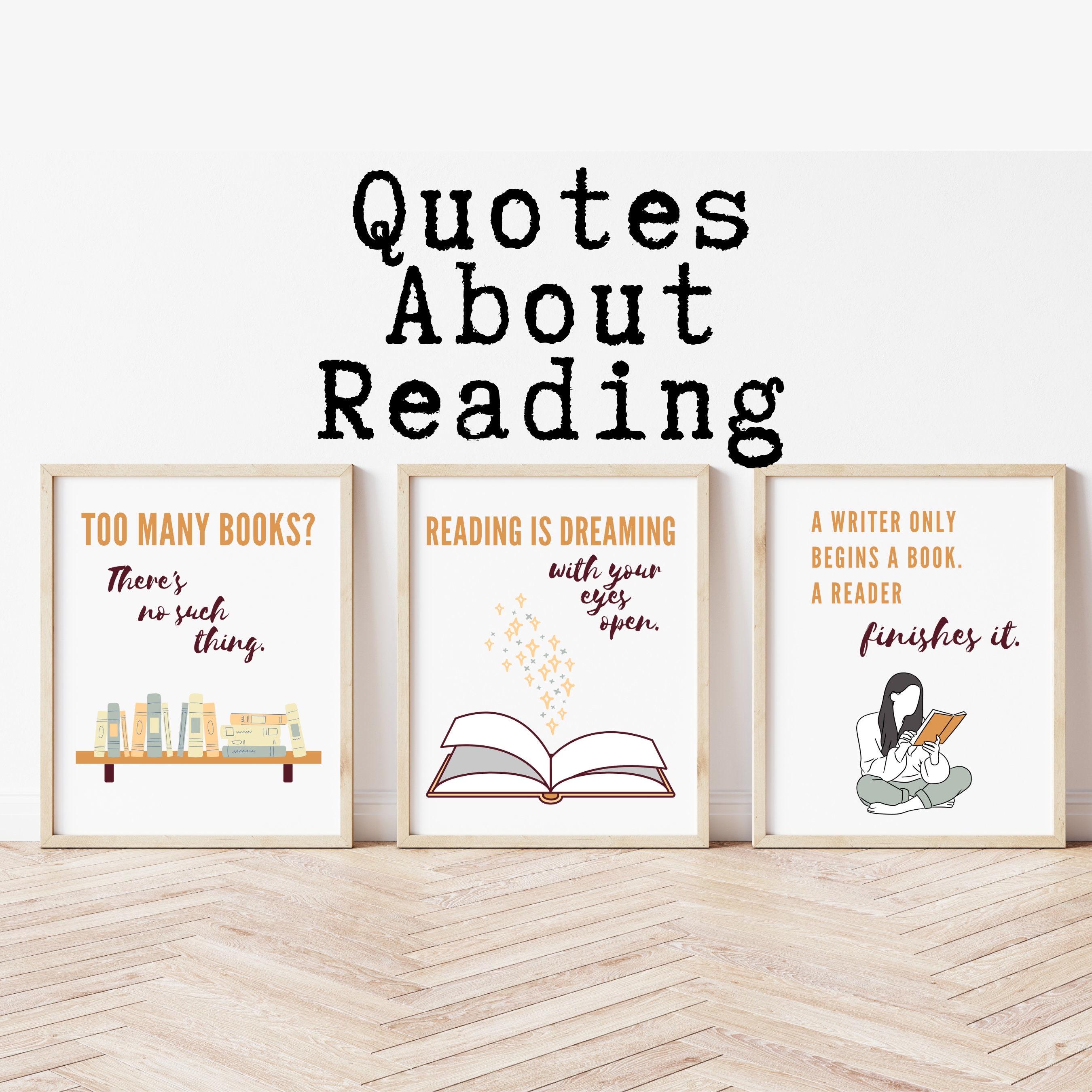 Reading Quotes Poster Set, ELA Classroom Decor (pdf, Png, Jpg) - Etsy