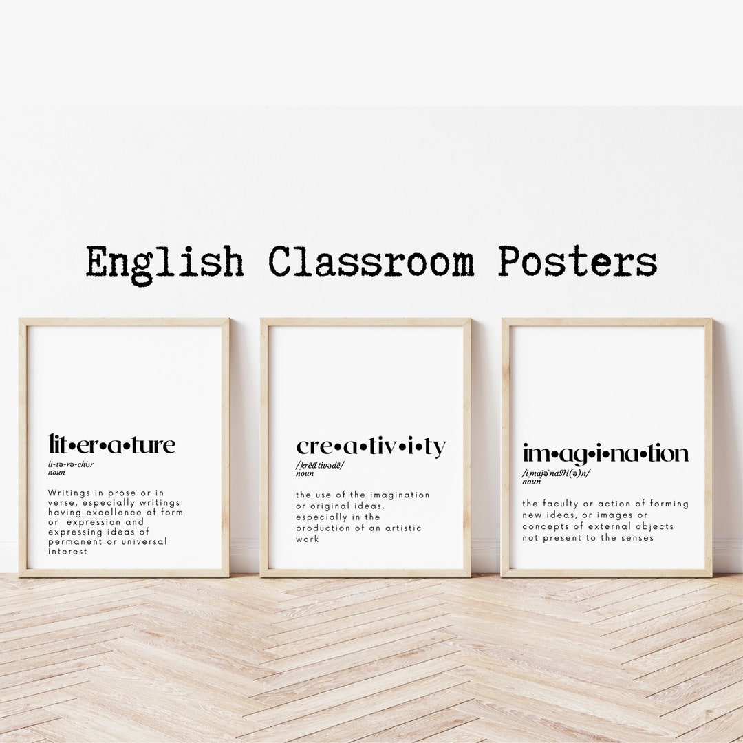High School English Classroom Decoration; Minimalist Classroom Posters ...