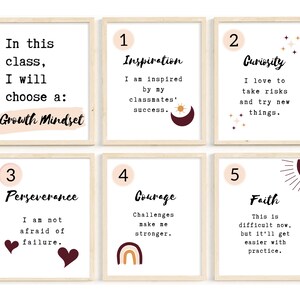 Growth Mindset Poster Bundle Middle School Classroom Prints High School ...