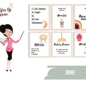 William Shakespeare Classroom Posters; Literary Prints; High School ...