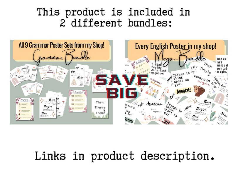 Grammar Poster Middle School English Classroom Poster High - Etsy