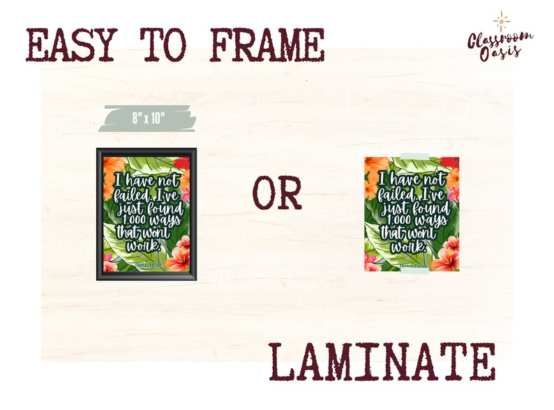 Thomas Edison Quote - I Have Not Failed; Tropical Theme Classroom Decor ...