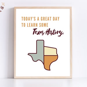 Printable Texas History Classroom Poster; Future Teacher Gift; Middle ...