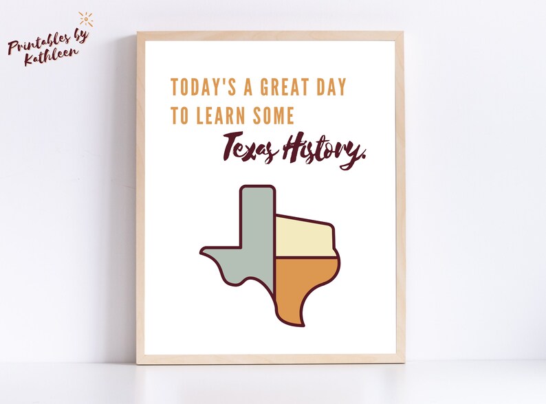 Printable Texas History Classroom Poster; Future Teacher Gift; Middle ...
