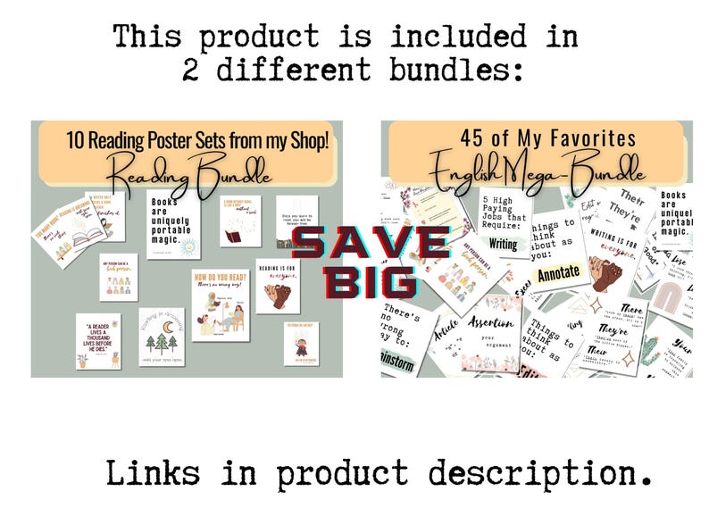 Reading Poster; Literature Poster; English Classroom Poster; Boho ...