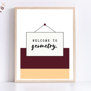Welcome to Geometry Sign Printable Geometry Classroom Decor - Etsy
