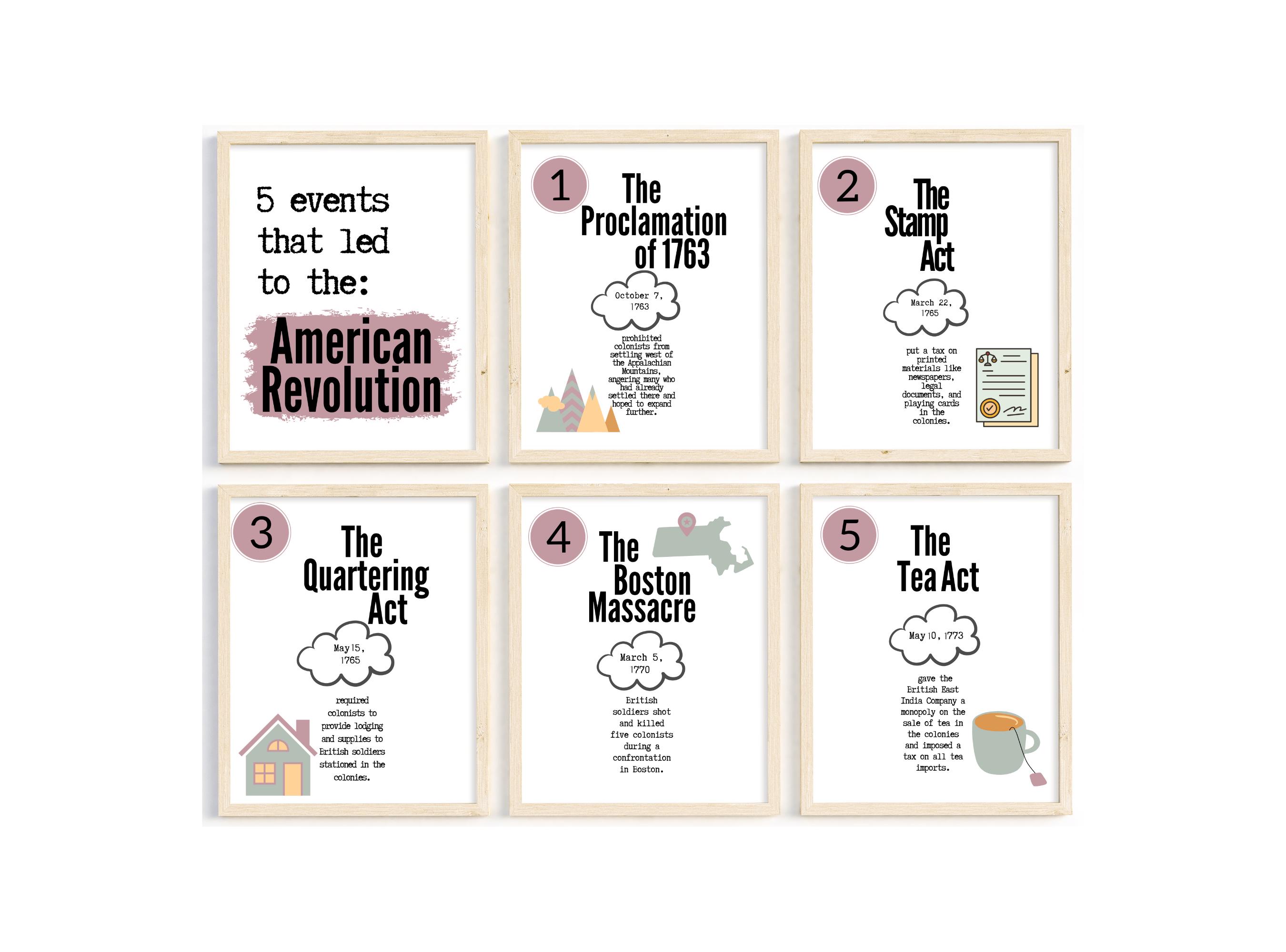 American Revolution Poster Set | US History Teacher Decor (digital ...
