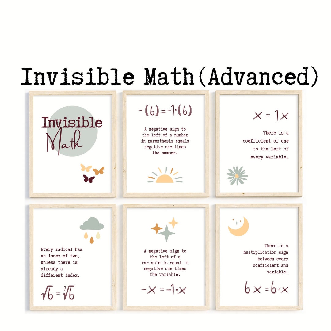 Invisible Math Posters Algebra Classroom Posters Geometry Classroom ...