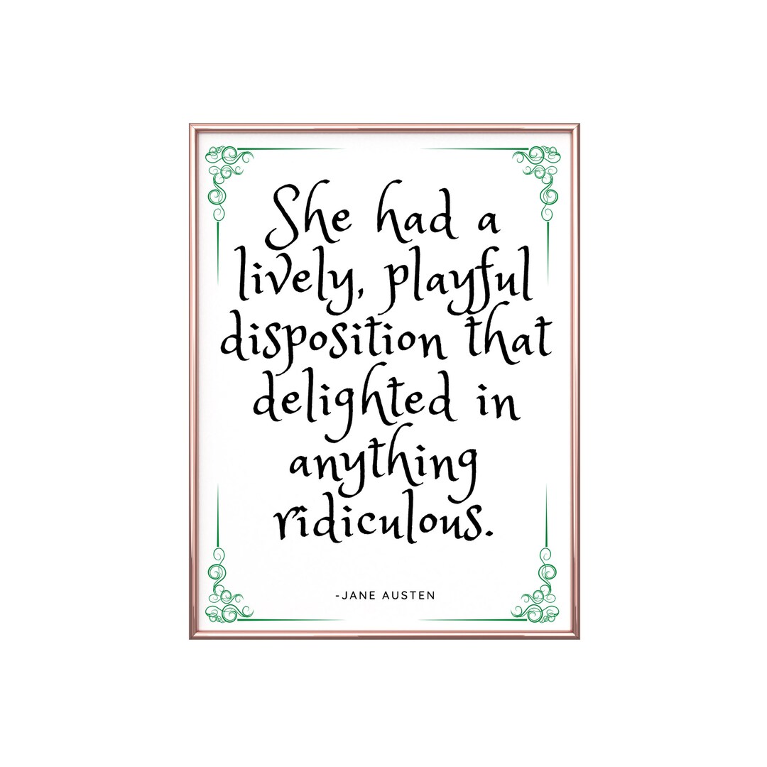 Jane Austen Quote Print, Printable Quote From Pride and Prejudice ...