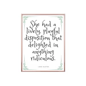 Jane Austen Quote Print, Printable Quote From Pride and Prejudice ...