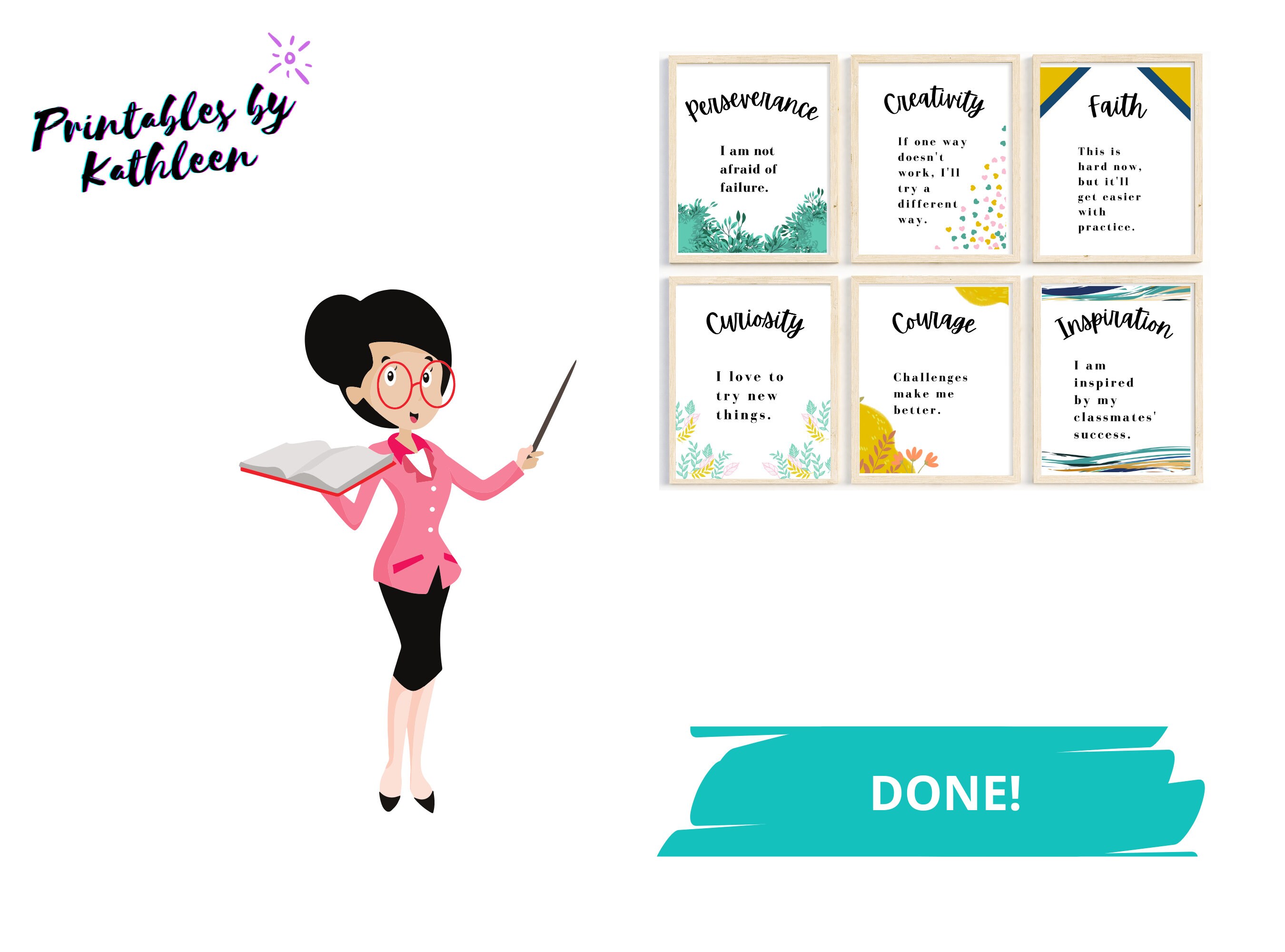 Growth Mindset Posters Positive Affirmations For The | Etsy