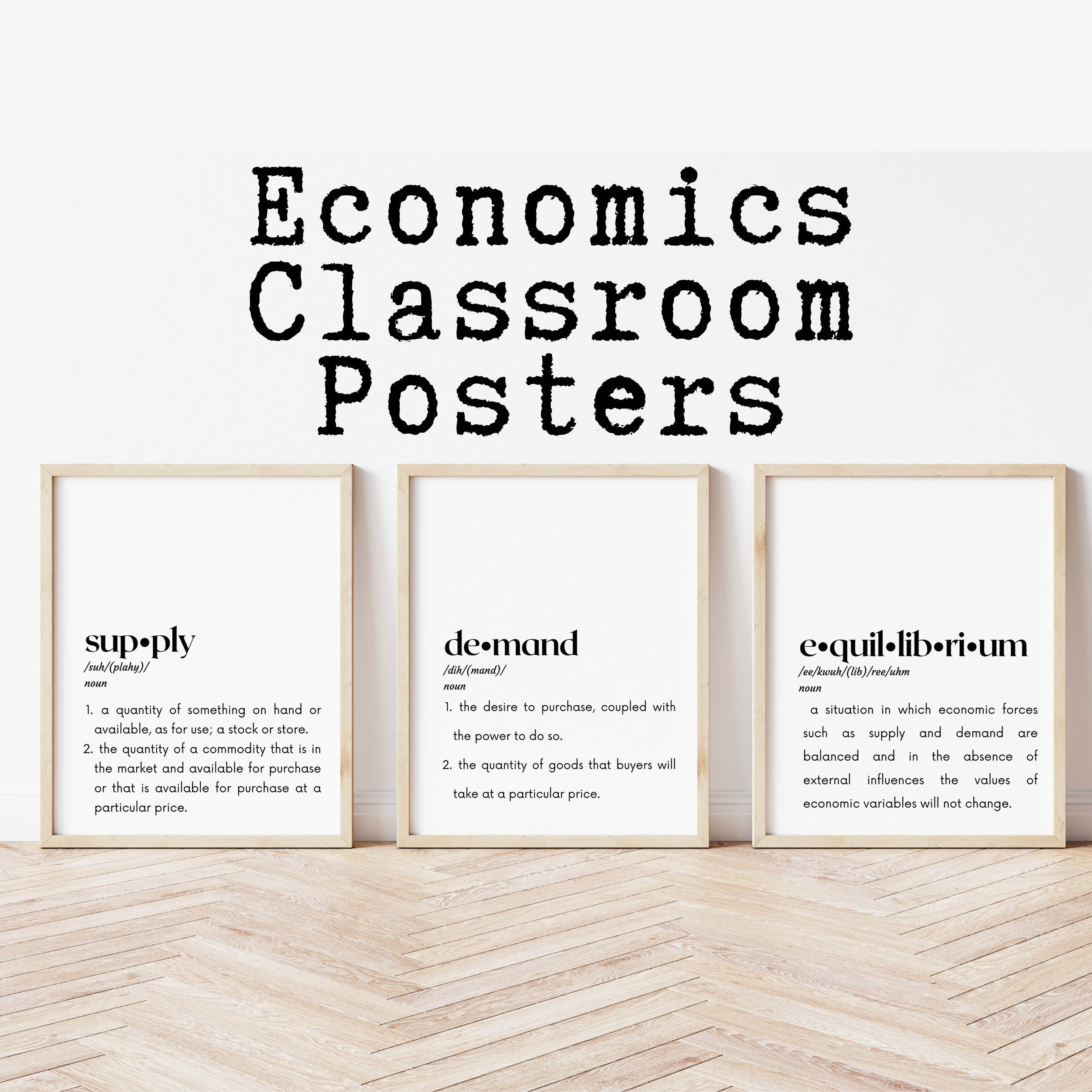 Economics Classroom Posters Supply, Demand, and Equilibrium Definition ...