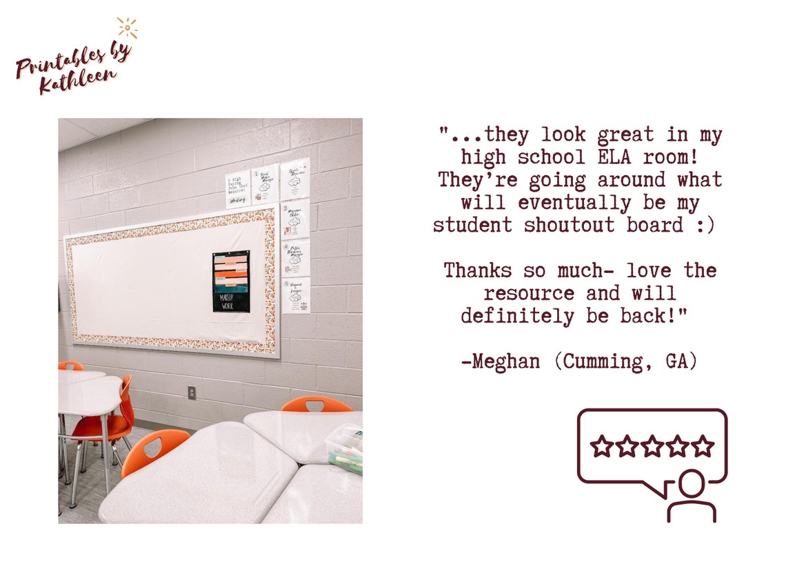 High School English Classroom Posters Printable Middle School - Etsy